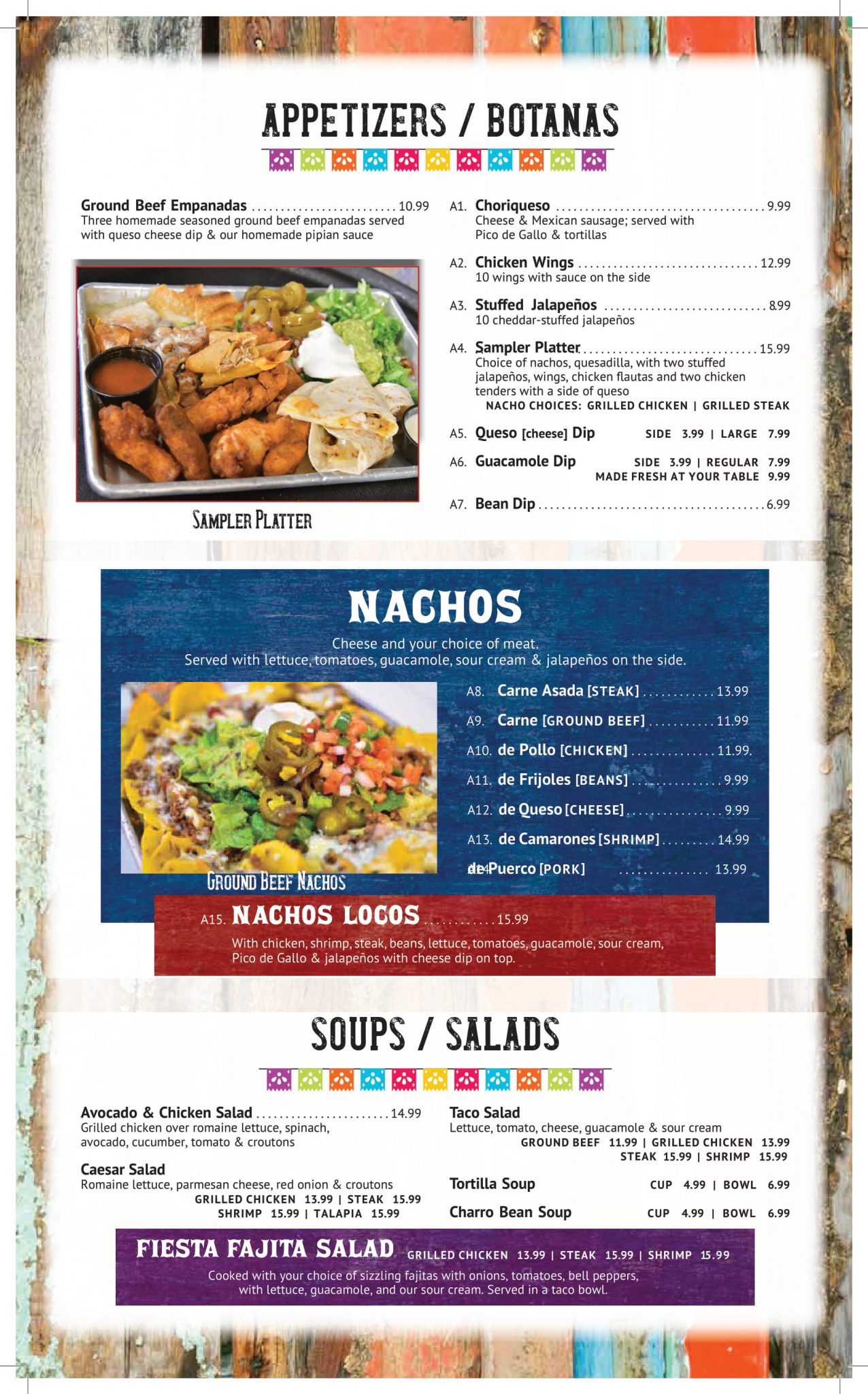 MENU – Pedros Tacos + Tequila Bar – HARAHAN