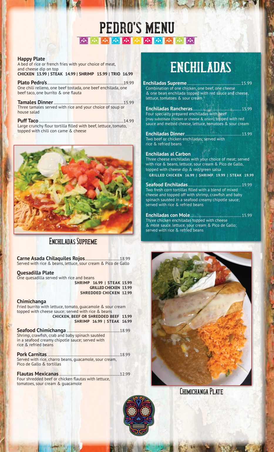 MENU – Pedros