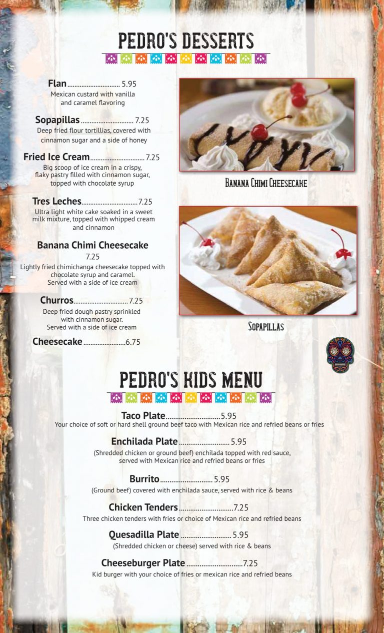 MENU – Pedros